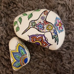 Hand Crafted | Other | Hummingbird Painted Rock Set | Poshmark
